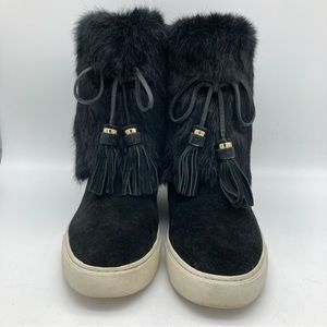 Tory Burch | Shoes | Tory Burch Angelica Suede And Rabbit Fur Tassel ...